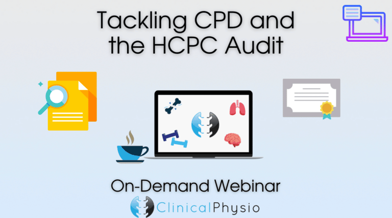Tackling CPD and the HCPC Audit On-Demand Webinar | Clinical Physio
